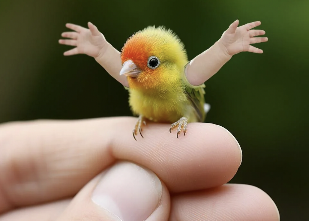 19 Hilarious Times Birds Were Photoshopped With Arms - The Scroller