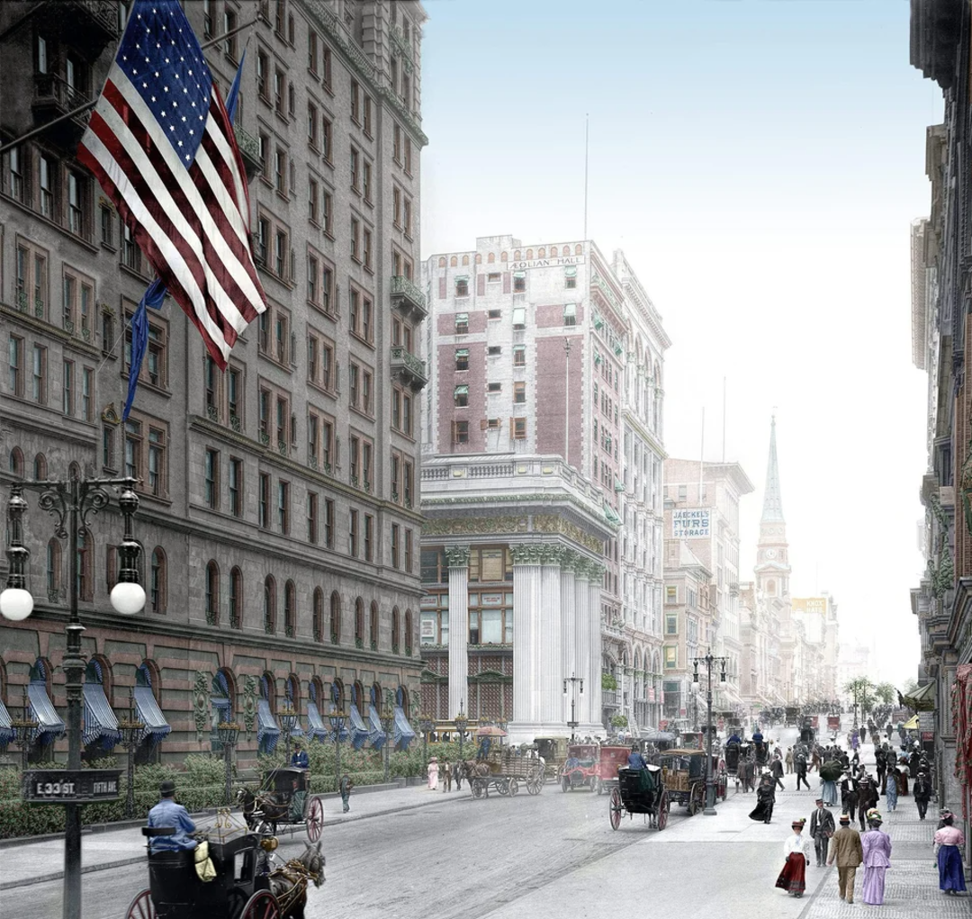 20 Colorized Photos of Street Scenes in the Early 1900s