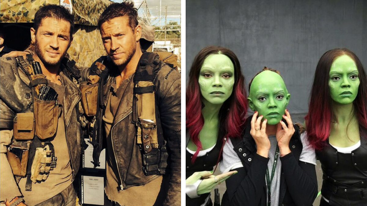 15 Rare Photos of Movie Stars and Their Stunt Doubles